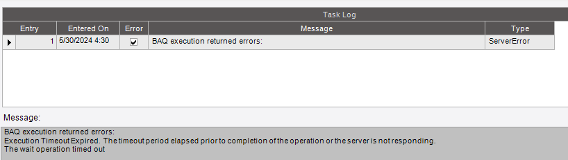 BAQ Report Timing Out - Kinetic ERP - Epicor User Help Forum