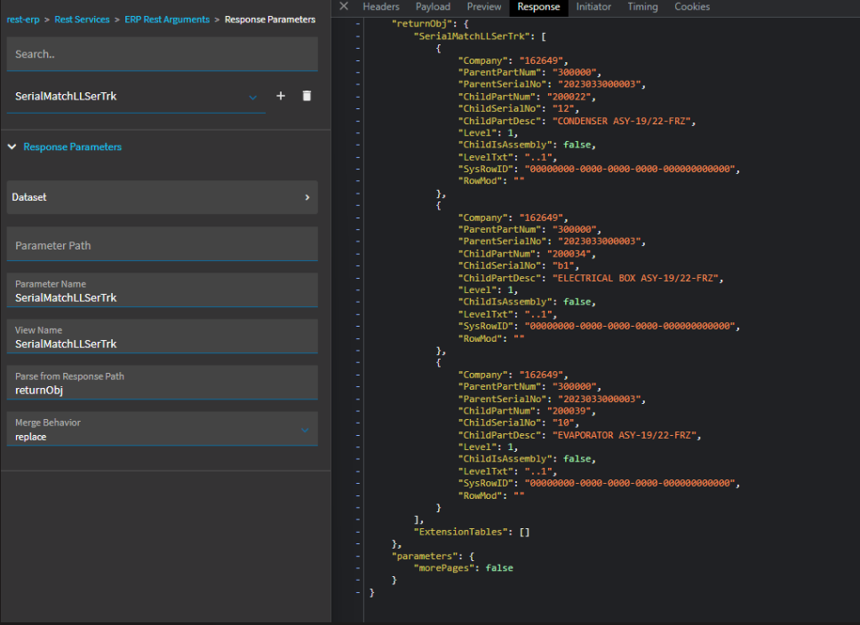 Rest-Erp Widget Response Parameter Not Filling DataView - Kinetic ERP - Epicor User Help Forum