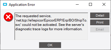 Net tcp error - Epicor ERP 10 - Epicor User Help Forum