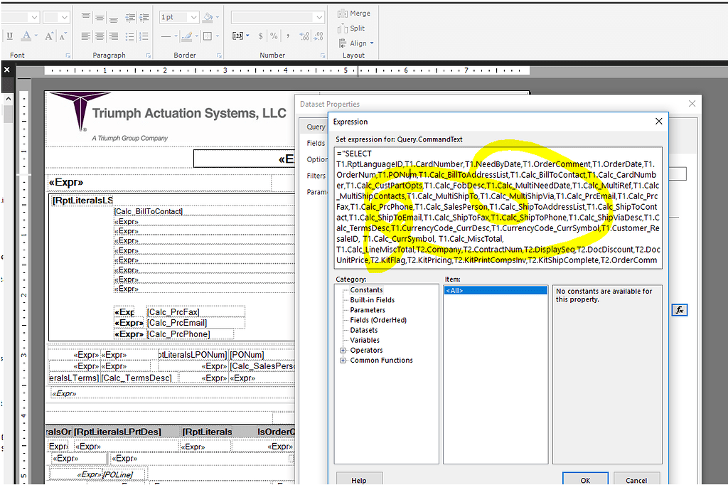 Adding to SSRS Data Source Query - Epicor ERP 10 - Epicor User Help Forum