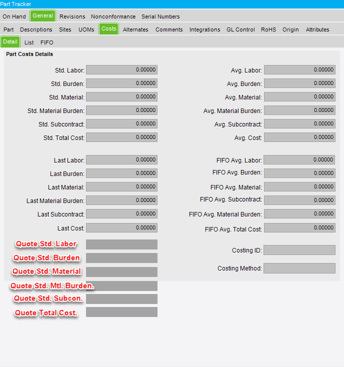 Notational/Quoting Cost Elements - Any ideas? - Epicor ERP 10 - Epicor User Help Forum