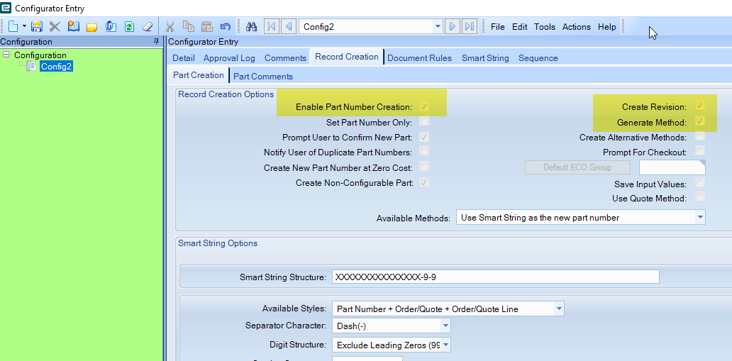 Configure BOM for a part linked to a Configurator - Kinetic ERP ...