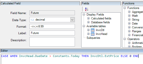 In the BAQ SQL Editor can I populate another field based on the Date - Epicor ERP 10 - Epicor ...