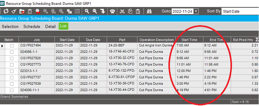 Resource Scheduling Time - Kinetic ERP - Epicor User Help Forum
