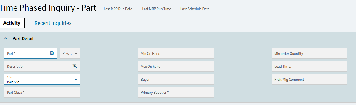 Planning Parameters Time Phase - Kinetic ERP - Epicor User Help Forum