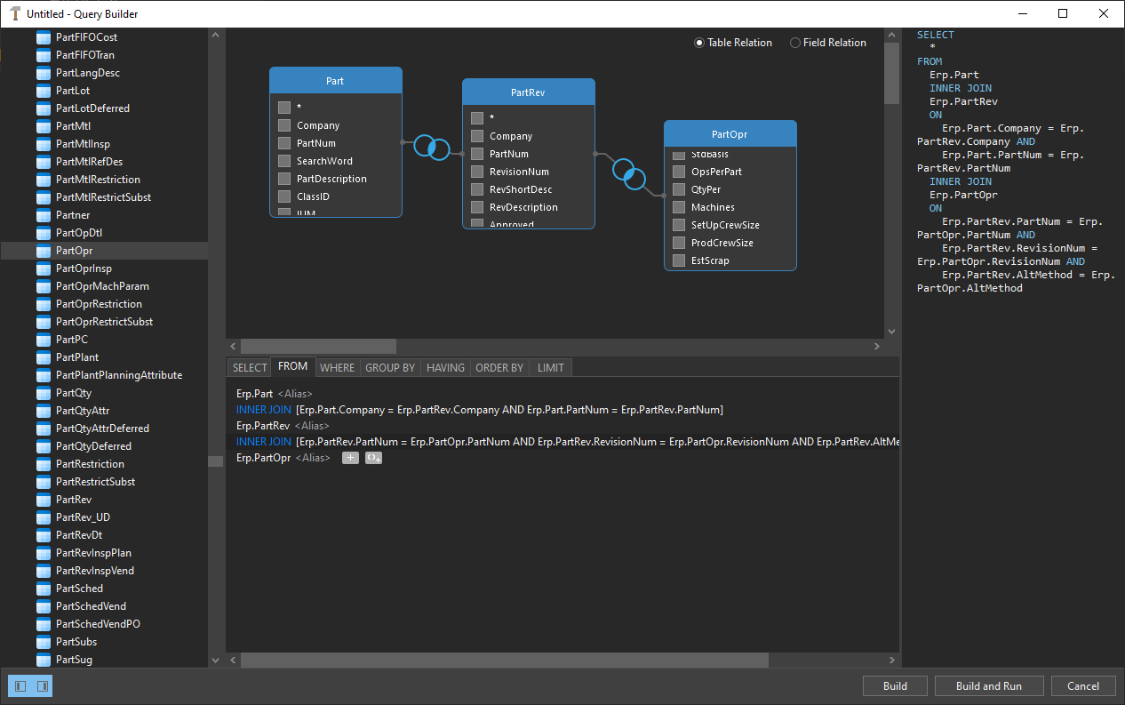 Visual SQL Query Application Similar to BAQ Designer in Epicor - Epicor ... Visual SQL Query Application Similar to BAQ Designer in Epicor - Epicor ...