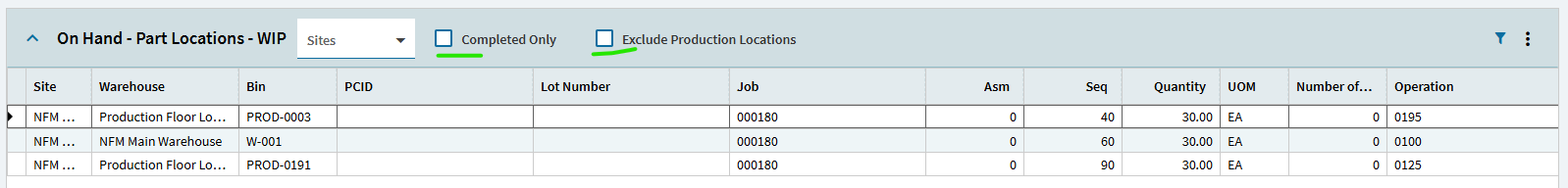 Visibility to WIP in Part Tracker - Kinetic ERP - Epicor User Help Forum