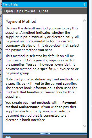Missing a payment method in the drop down of supplier detail - Kinetic ...