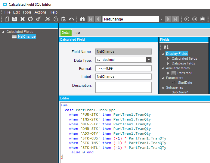 BAQ Calculated Field with Hyphen in Column Name - Epicor ERP 10 - Epicor User Help Forum