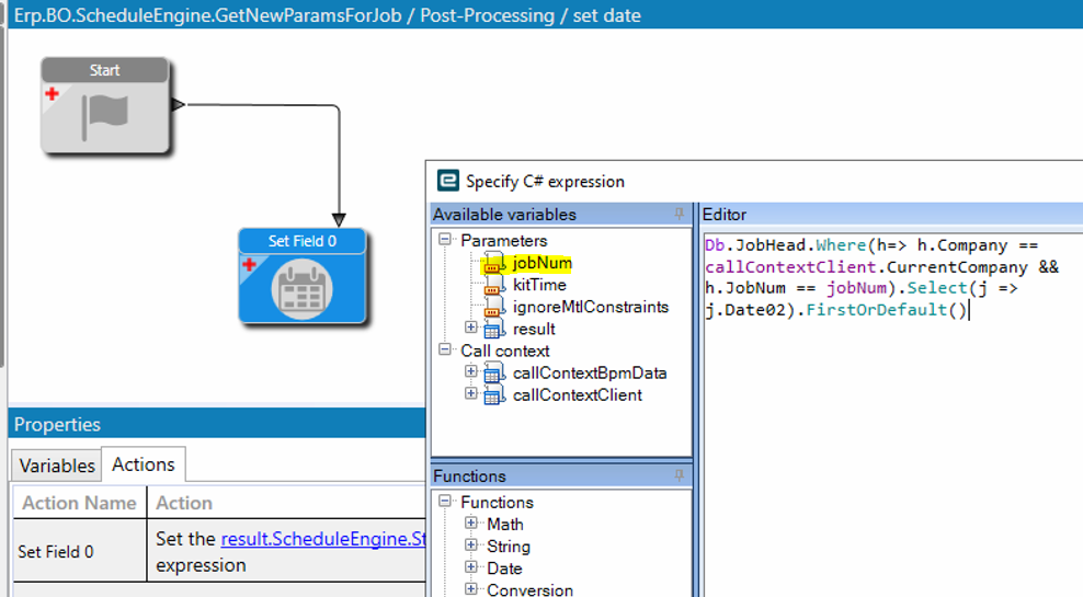 Set date on schedule job - Kinetic ERP - Epicor User Help Forum