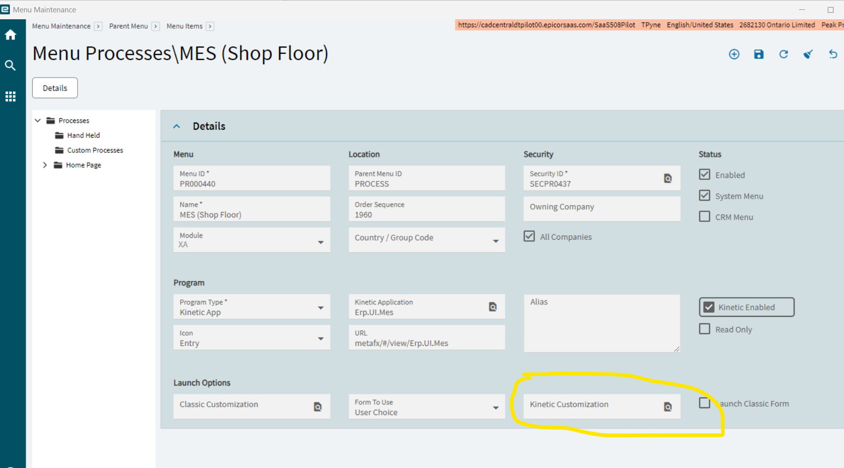 Kinetic MES custom main page. How to make it default - Kinetic ERP ...