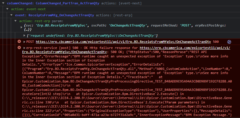 Detecting BPM Raise Exception - Kinetic ERP - Epicor User Help Forum