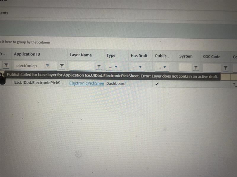 Cannot Publish layers in live - Layer does not create an active draft - Kinetic ERP - Epicor ...