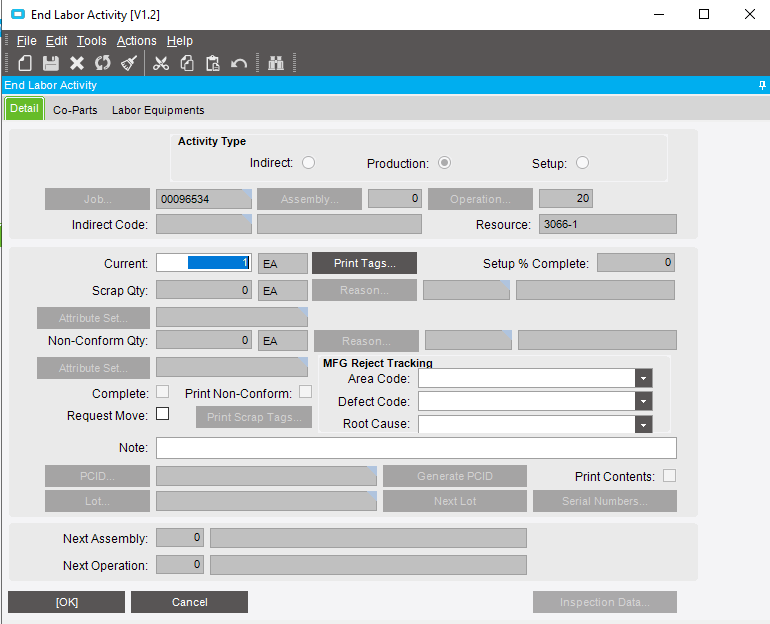 Epicor MES End Activity - Epicor ERP 10 - Epicor User Help Forum