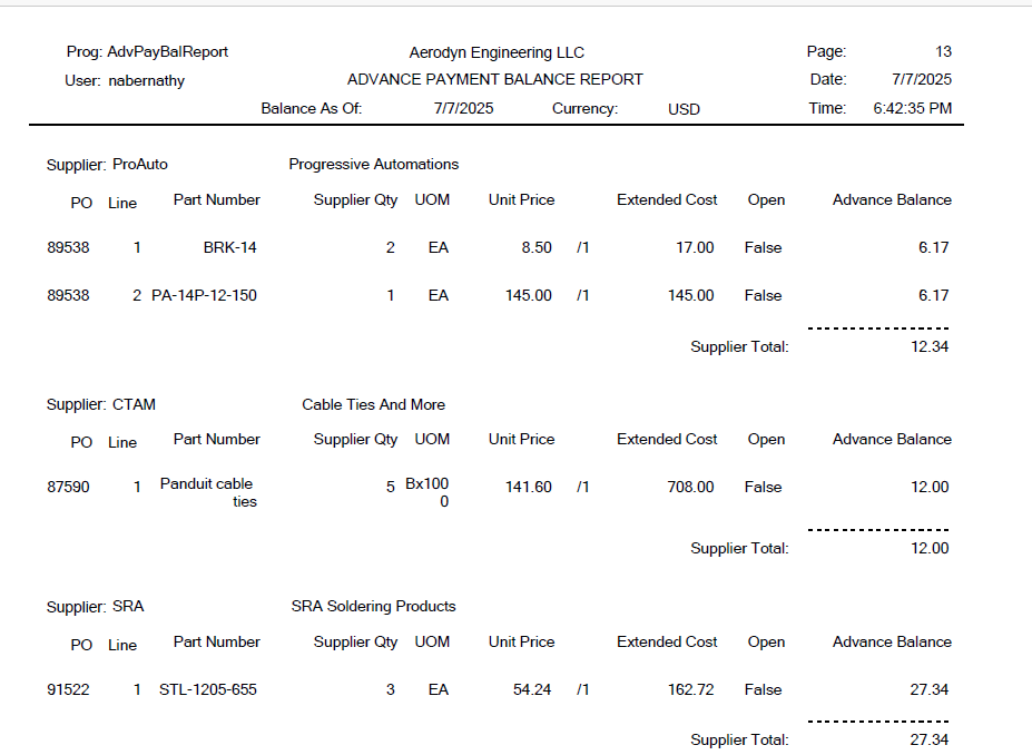 Advanced Payment Balance Report - Epicor ERP 10 - Epicor User Help Forum