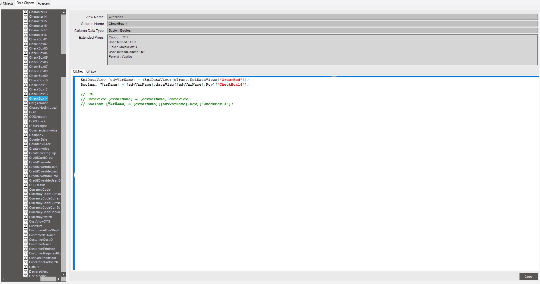 Button to check CheckBox - Epicor ERP 10 - Epicor User Help Forum