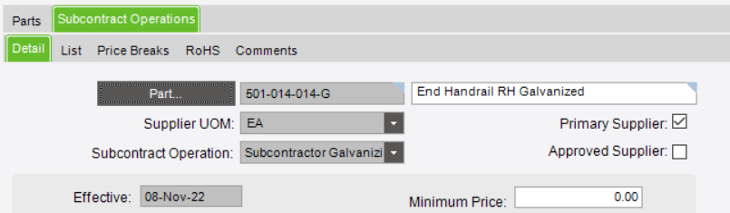 Is there a DMT for subcontract items on Supplier Price List - Epicor ...