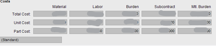 Std Cost Table for Unit/Total Costs - Kinetic ERP - Epicor User Help Forum