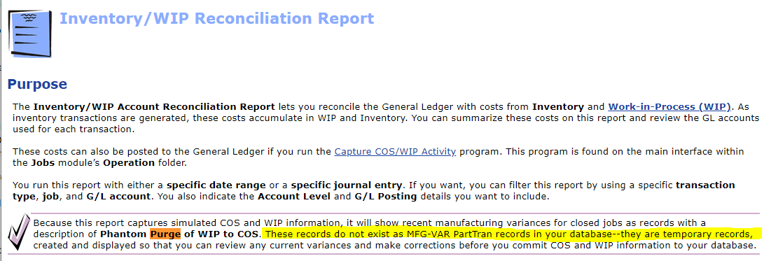 Getting to bottom of WIP report "Include Phantoms" - Epicor ERP 10 ...