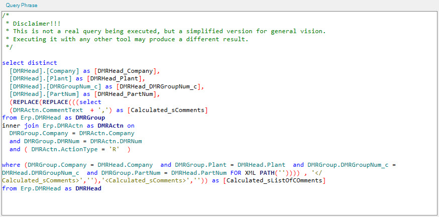 Error while using FOR XML PATH statement - Kinetic ERP - Epicor User ... Error while using FOR XML PATH statement - Kinetic ERP - Epicor User ...