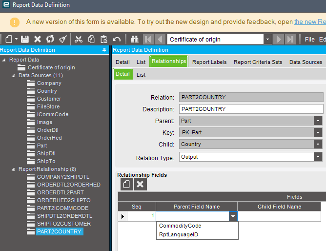 RDD - Connecting tables Part to Country - Kinetic ERP - Epicor User Help Forum