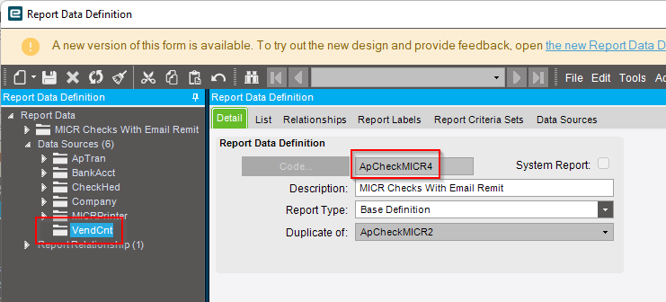 Add Table to APCheck RDD-Can't See Table in Report Style Decision Block - Kinetic ERP - Epicor ...