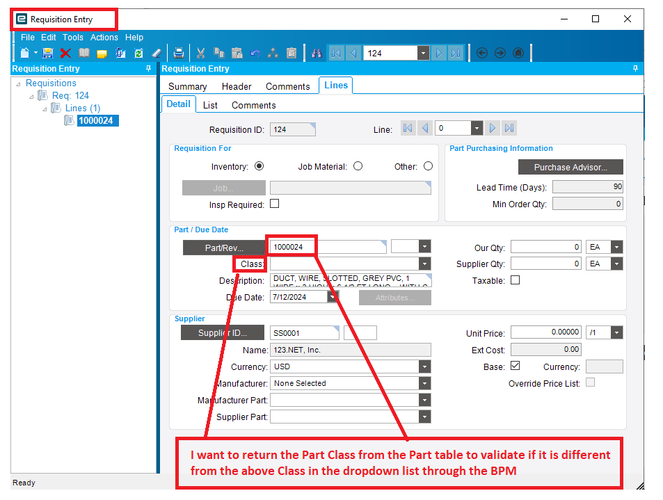 BPM on Requisition Line Detail Entry - Kinetic ERP - Epicor User Help Forum