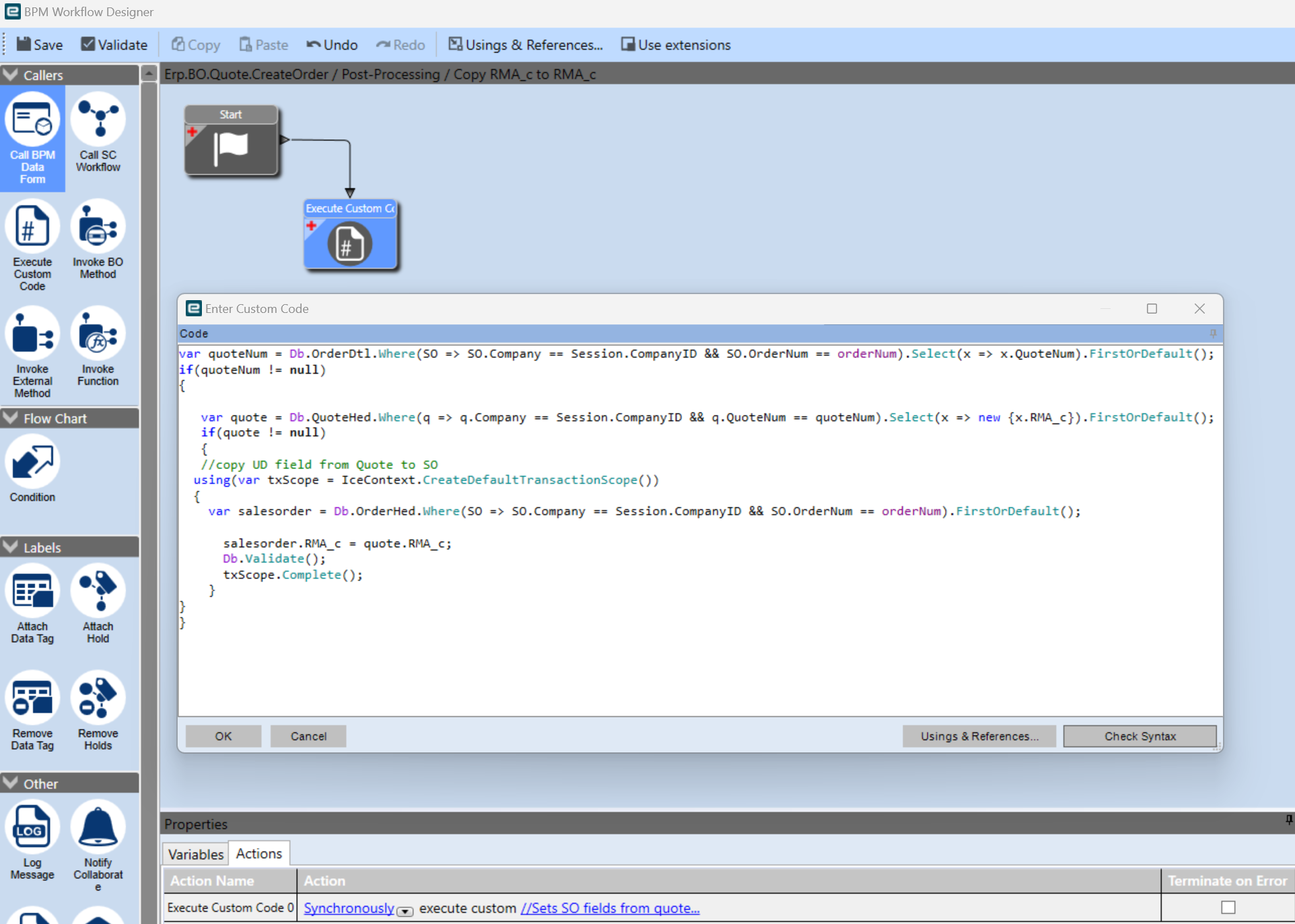Server Side Error for Method Directive Post Processing - Kinetic ERP ...