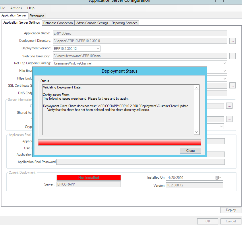 Epicor admin console Configuration Error - Epicor ERP 10 - Epicor User Help Forum