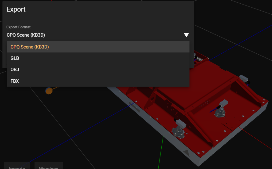 Is it possible to export the configured 3d model as a step file from the configurator - CPQ ...