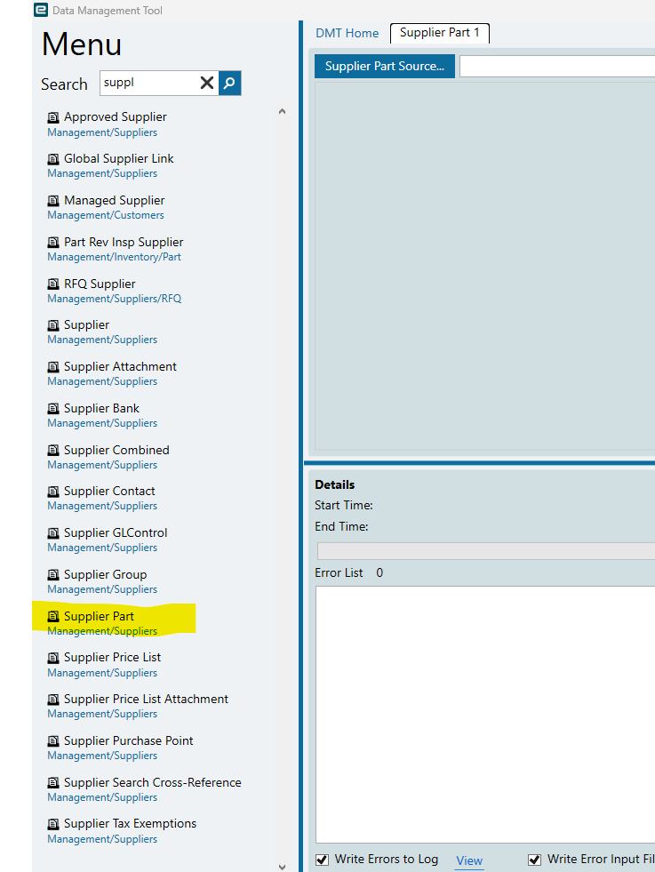 Supplier Part Cross References - Kinetic ERP - Epicor User Help Forum