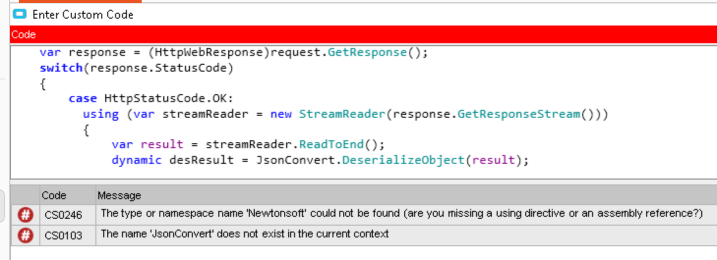 The type or namespace name 'Newtonsoft' could not be found - Epicor ERP 10 - Epicor User Help Forum
