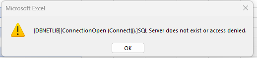 Getting error when refreshing excel sheet conencted to epicor - Kinetic ... Getting error when refreshing excel sheet conencted to epicor - Kinetic ...