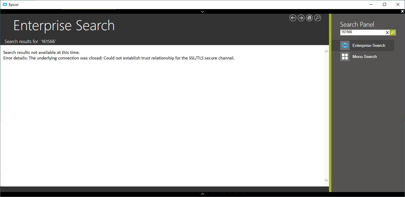 Enterprise search setup - Epicor ERP 10 - Epicor User Help Forum