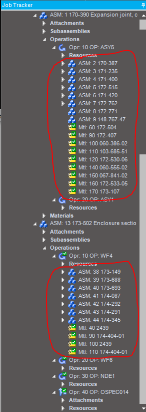 In job tracker tree, why does the first operation include all the ...