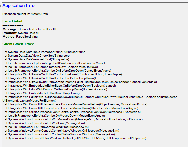 Error in assigning User Codes to EpiCombo - Kinetic ERP - Epicor User Help Forum
