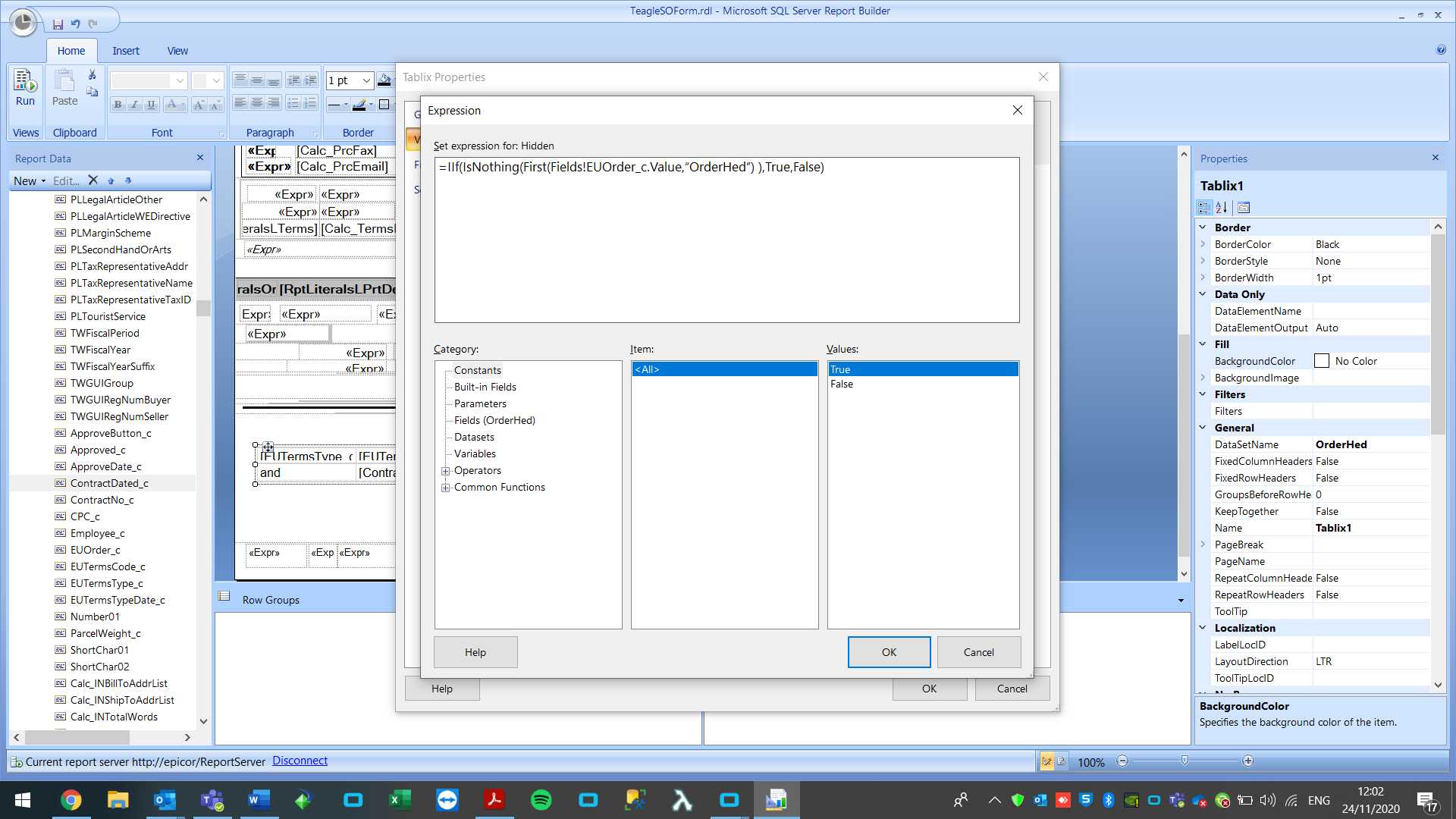 SSRS Conditional Formatting - Boolean - Epicor ERP 10 - Epicor User ... SSRS Conditional Formatting - Boolean - Epicor ERP 10 - Epicor User ...