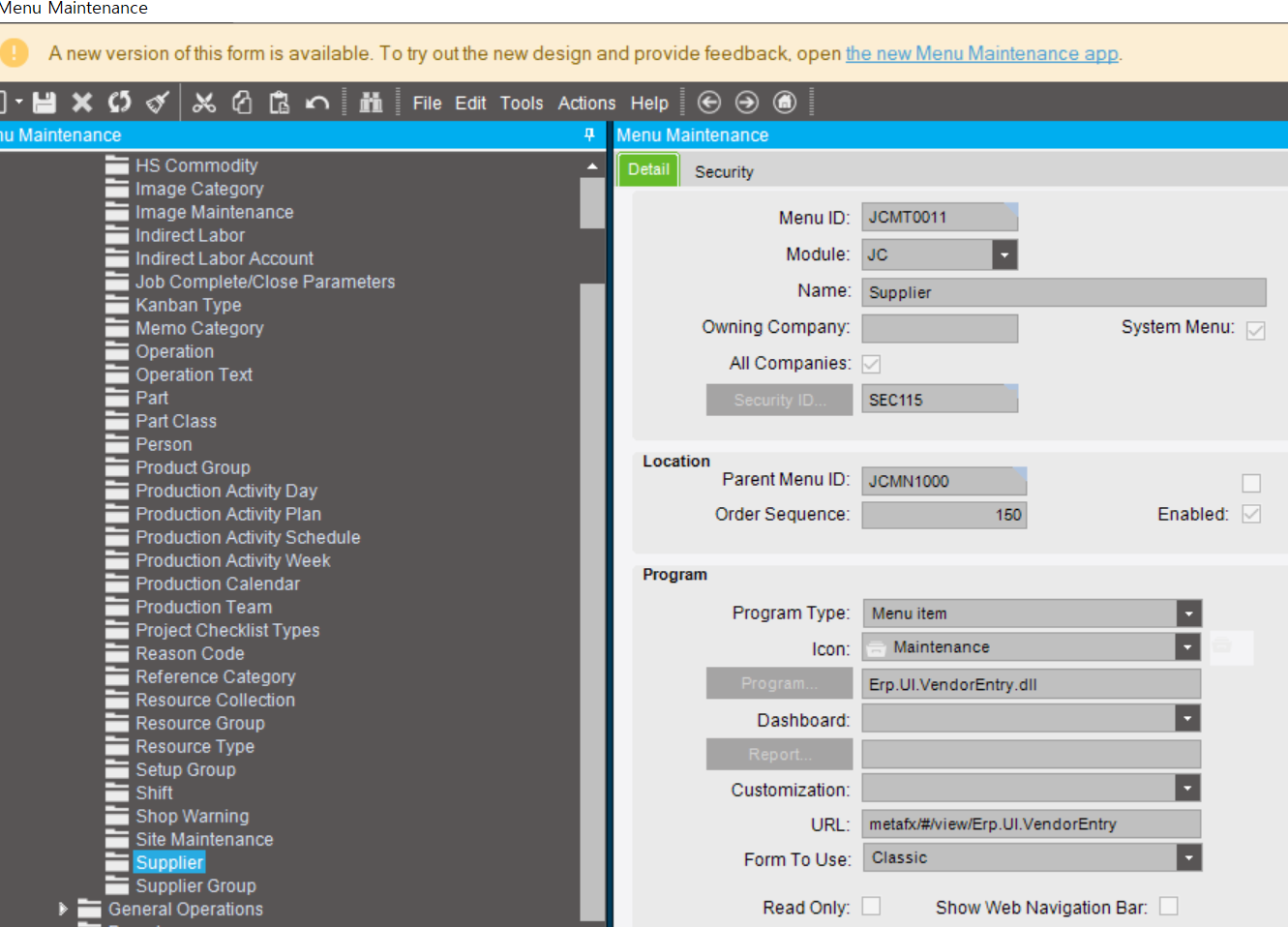 Delete menu - Kinetic ERP - Epicor User Help Forum