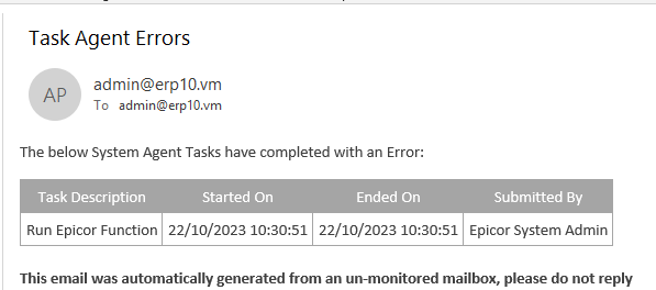 Task Agent Error - How to Notifications - Kinetic ERP - Epicor User ...