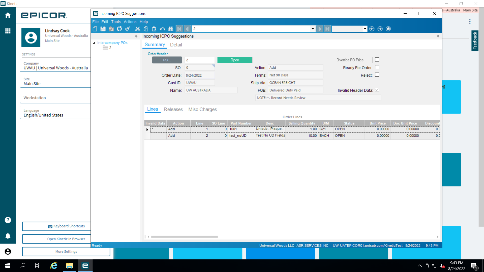 Unable to Process Incoming Intercompany Transaction - Kinetic ERP ... Unable to Process Incoming Intercompany Transaction - Kinetic ERP ...