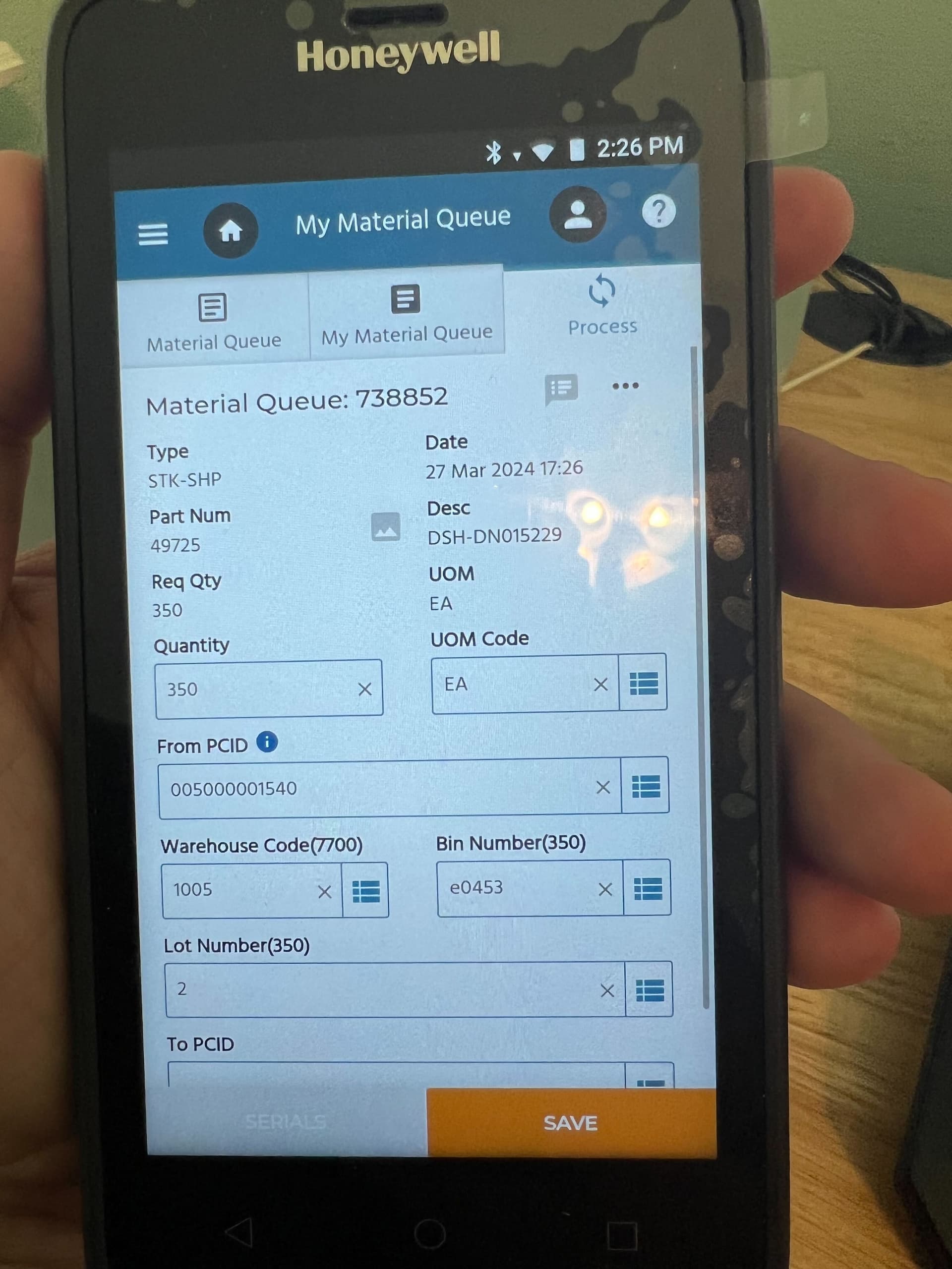 EMWW PCID Material Queue Processing Scan Validation - Kinetic ERP - Epicor User Help Forum