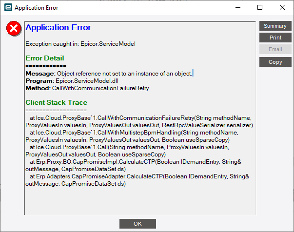 CTP Issues After Upgrade - Kinetic ERP - Epicor User Help Forum