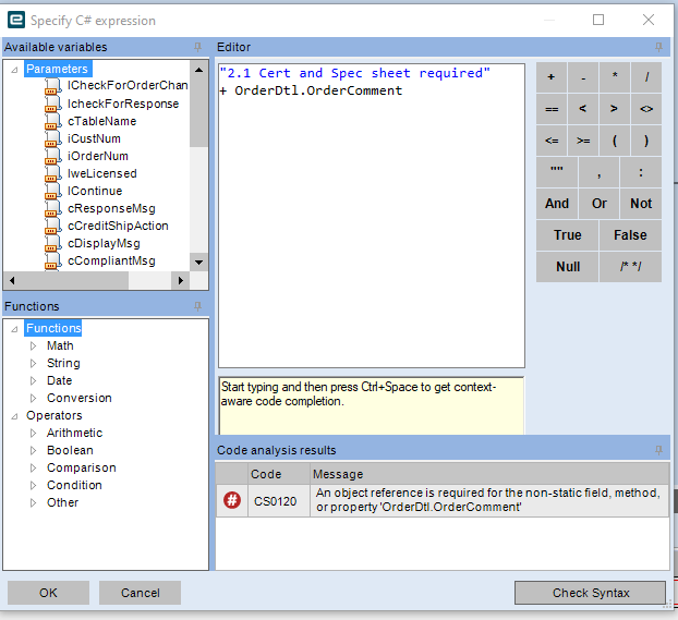 Using BPM to fill text field - Kinetic ERP - Epicor User Help Forum