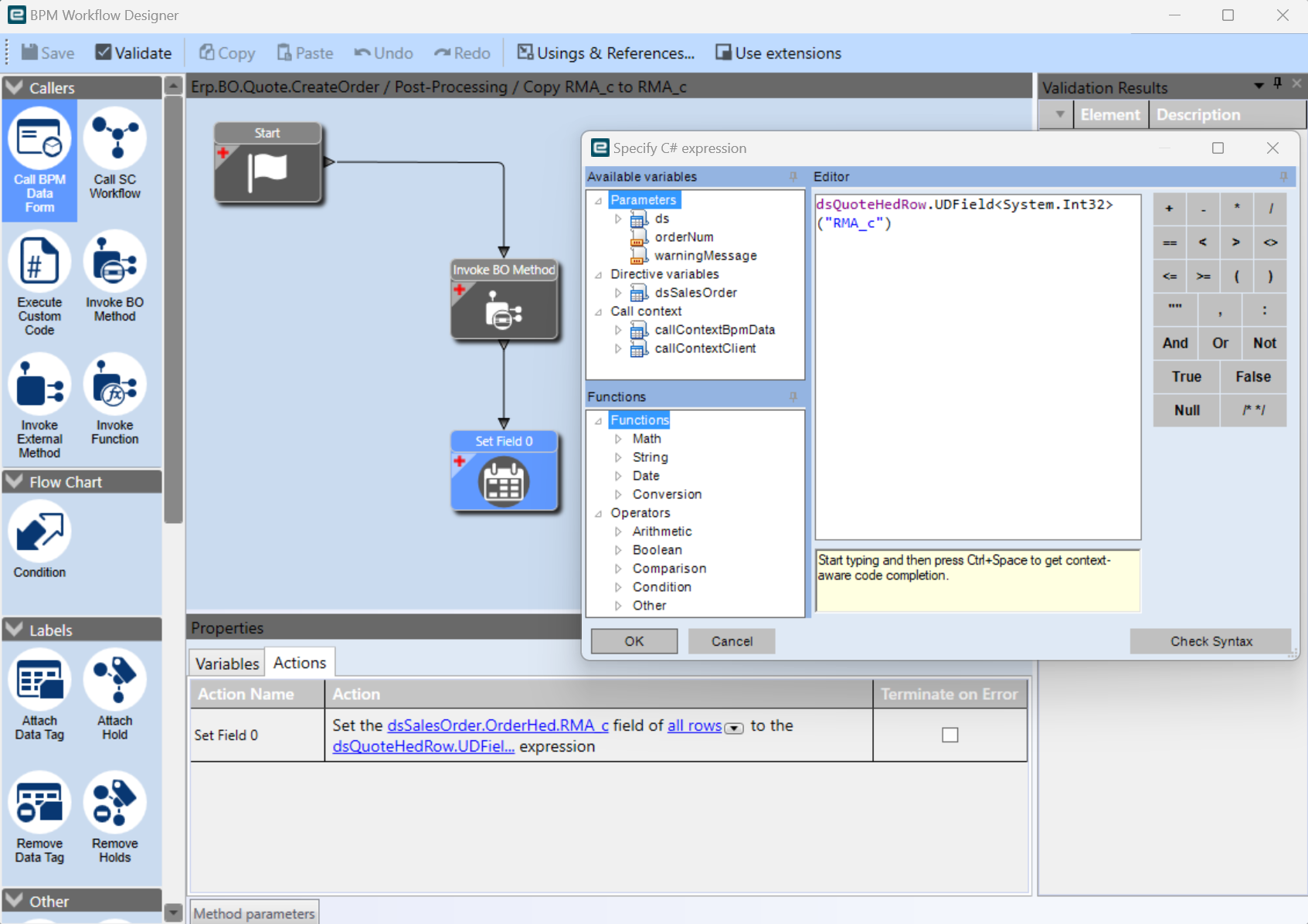 Server Side Error for Method Directive Post Processing - Kinetic ERP ...