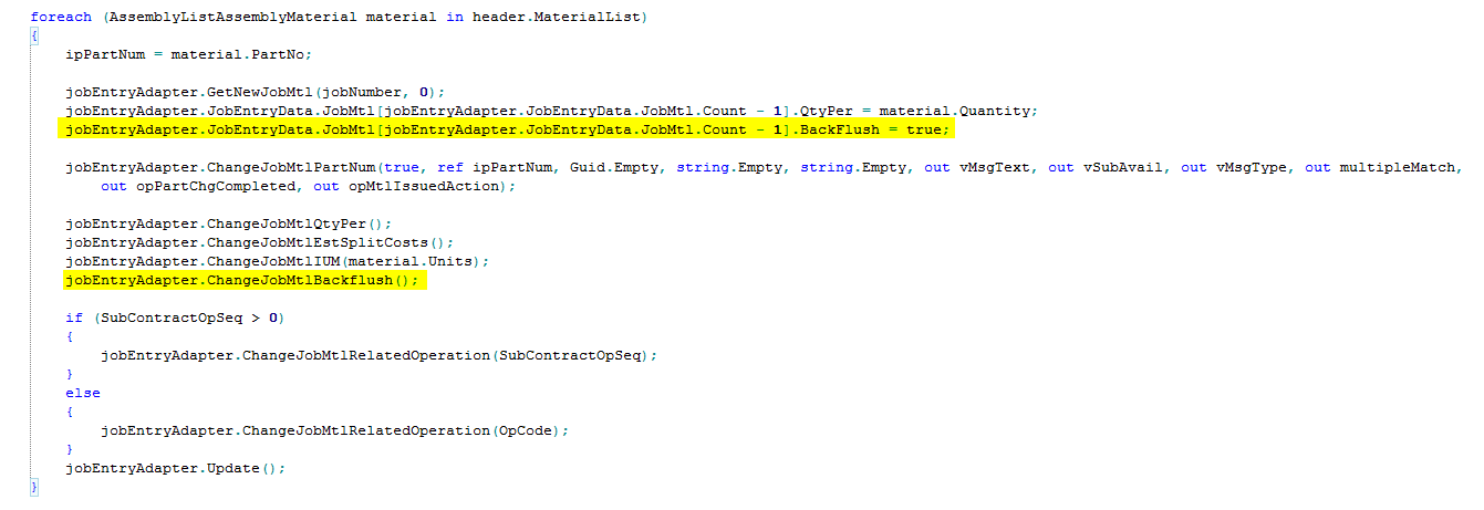 Set Material Backflush in Customization - Epicor ERP 10 - Epicor User ...