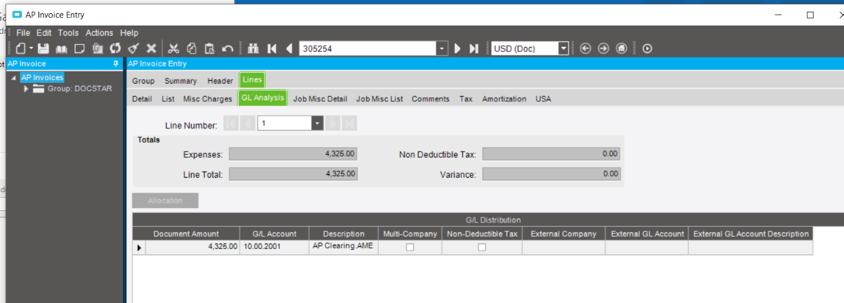 AP Invoice Entry Line Misc Charge chasing a bug - Epicor ERP 10 ...