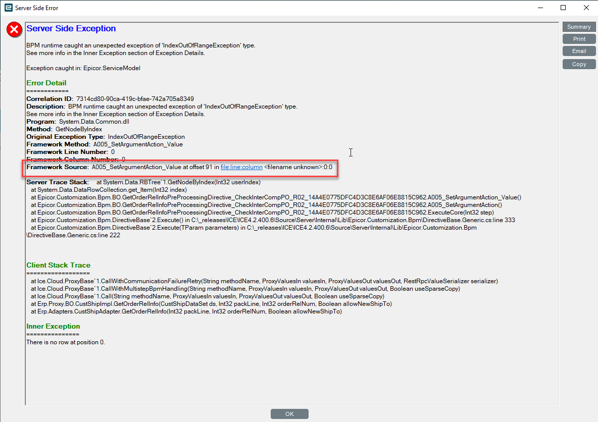 BPM Argument Error - Kinetic ERP - Epicor User Help Forum