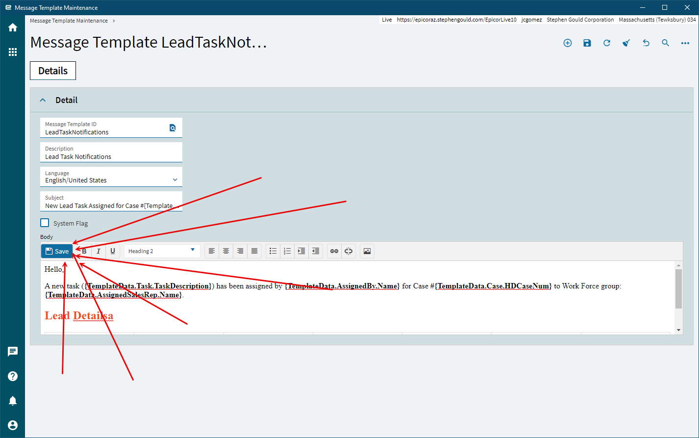 PSA: HTML Message Template Maintenance has.. 2 Save Buttons and you ...