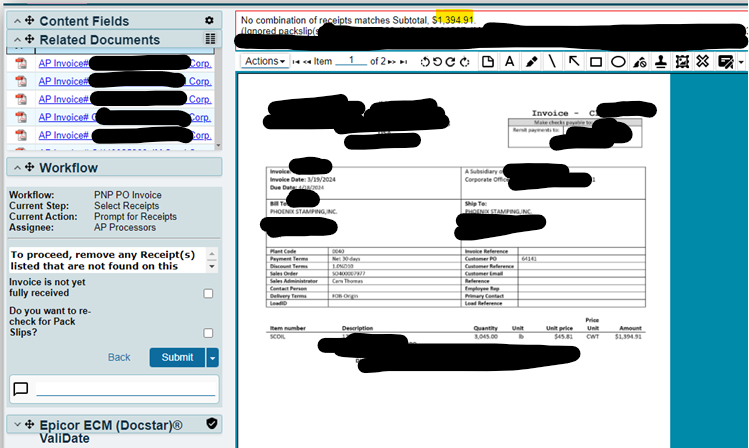 ECM - AP Automation and Receipt Lines - ECM - Epicor User Help Forum