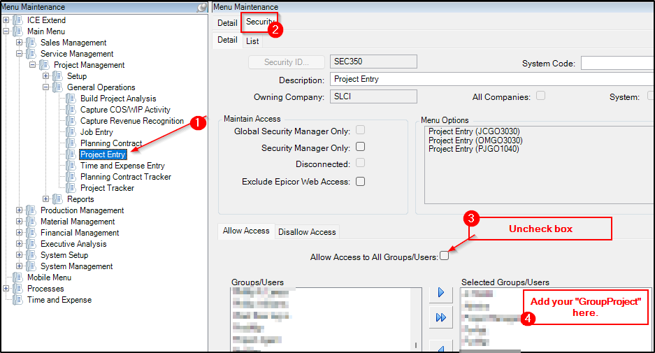 Security, Groups, Users & Menu access - Epicor ERP 10 - Epicor User Help Forum